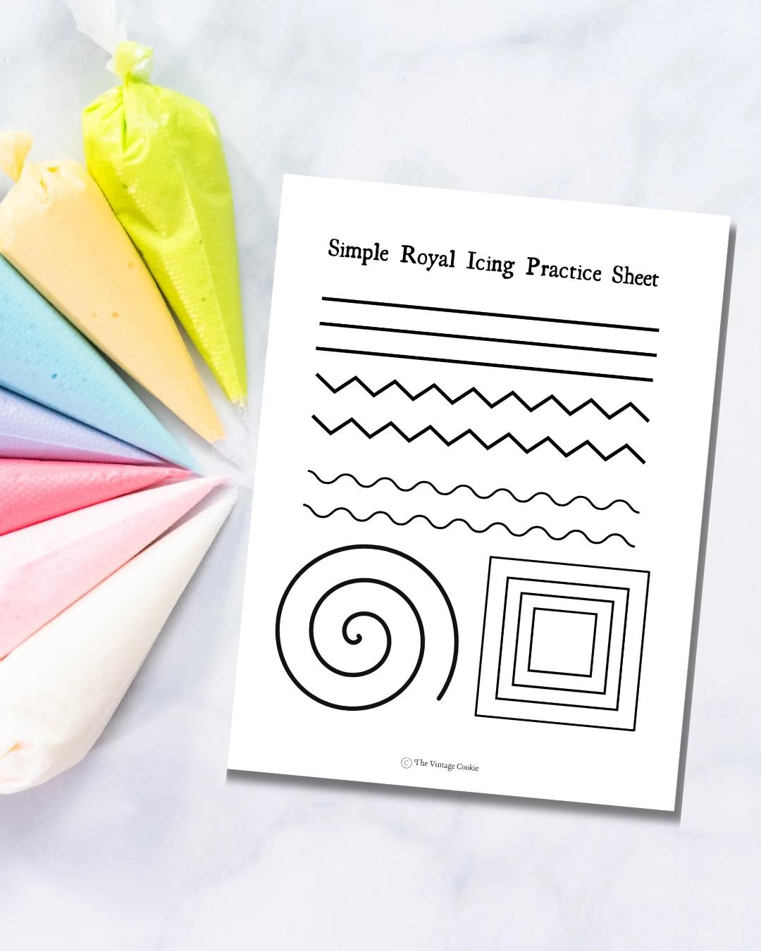 Simple Royal Icing Practice Sheet- Instant Download - Etsy