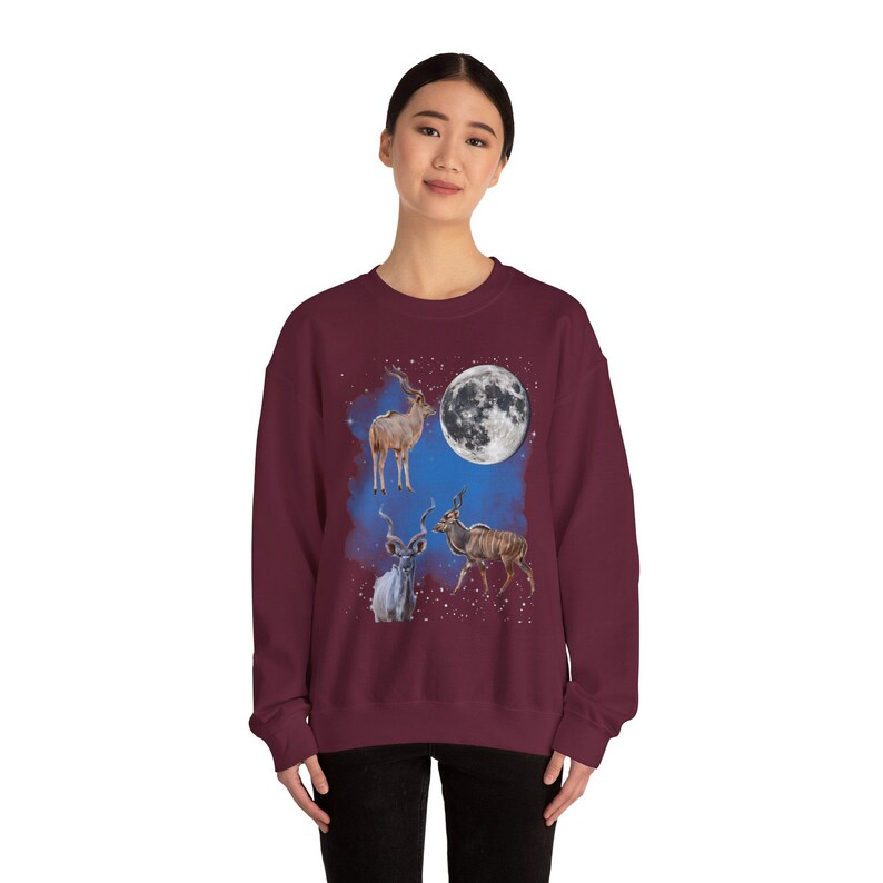 Three Kudu Moon Shirt, Spiral Horn Antelope Wildlife Tee - Etsy