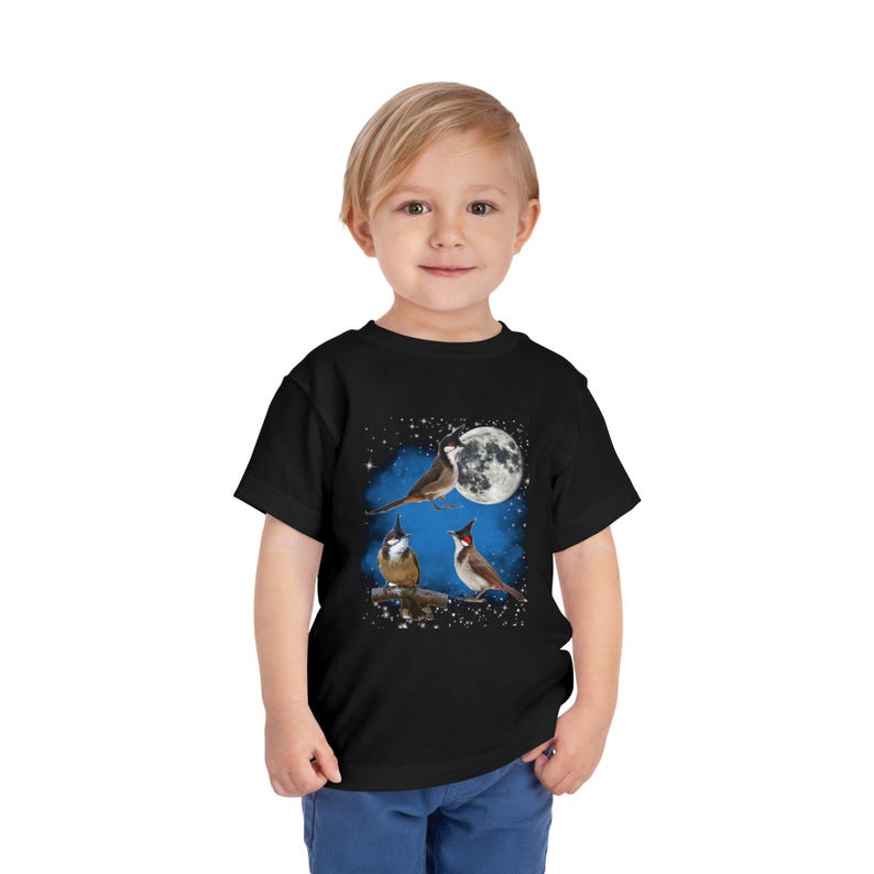Three Bulbul Birds Moon Shirt, Vintage Celestial Wildlife Graphic Tee ...