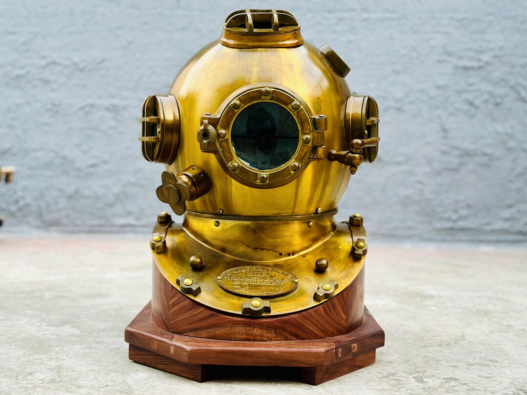 Diving Helmet Replica: Mark V US Navy Solid Steel & Brass, Polished ...