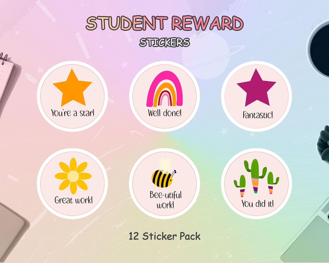 Teacher Reward Stickers – Classroom Student Motivation (12-pack) - Etsy