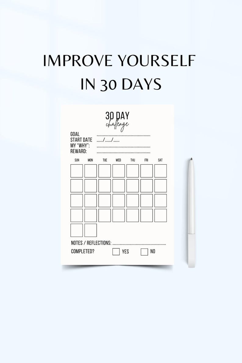 2026 Habit Tracker Bundle | Monthly Goal Tracker PDF | 30 Day Challenge ...