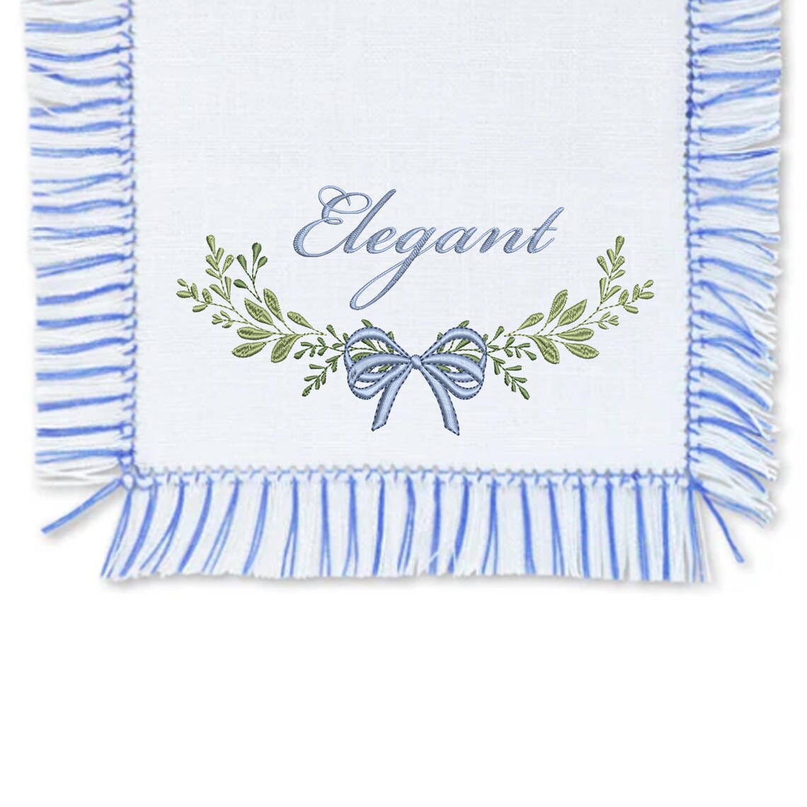 Eucalyptus Vine With Bow Branch Machine Embroidery Design, Digital File ...