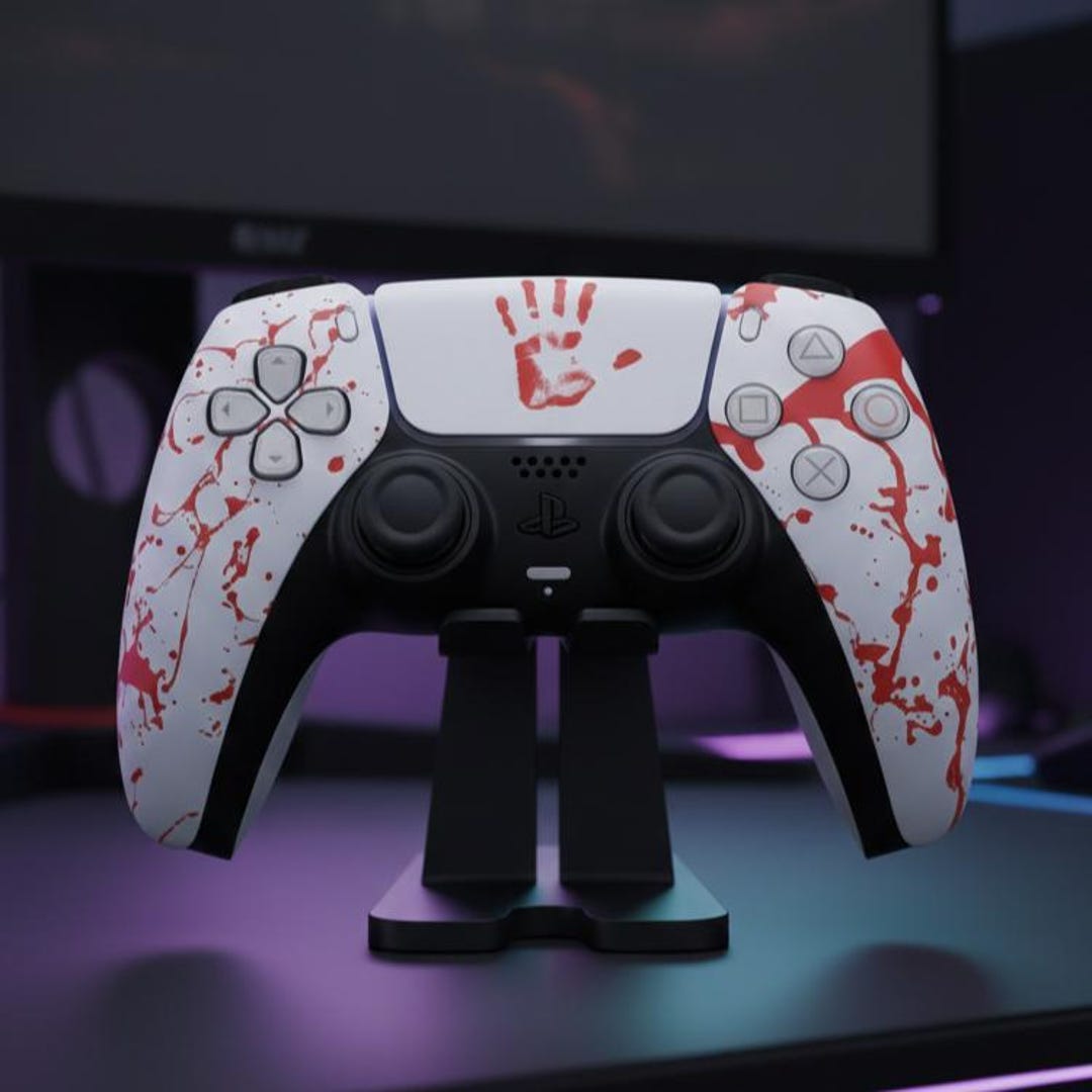 Blood Splatter Custom PS5 Controller | Red Handprint Horror Modded ...