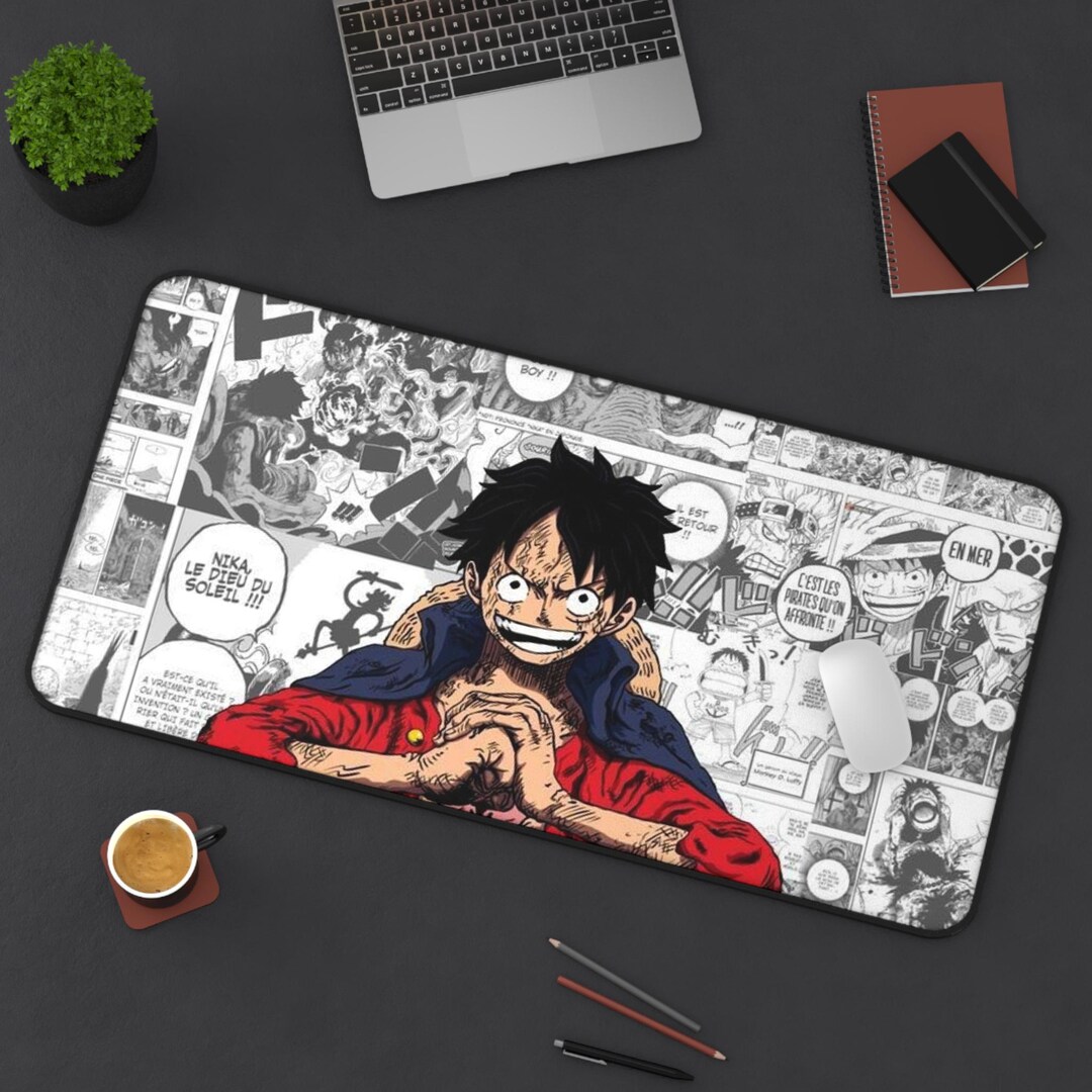 One Piece Luffy Desk Mat: Manga Collage, Black & White Anime Art - Etsy UK