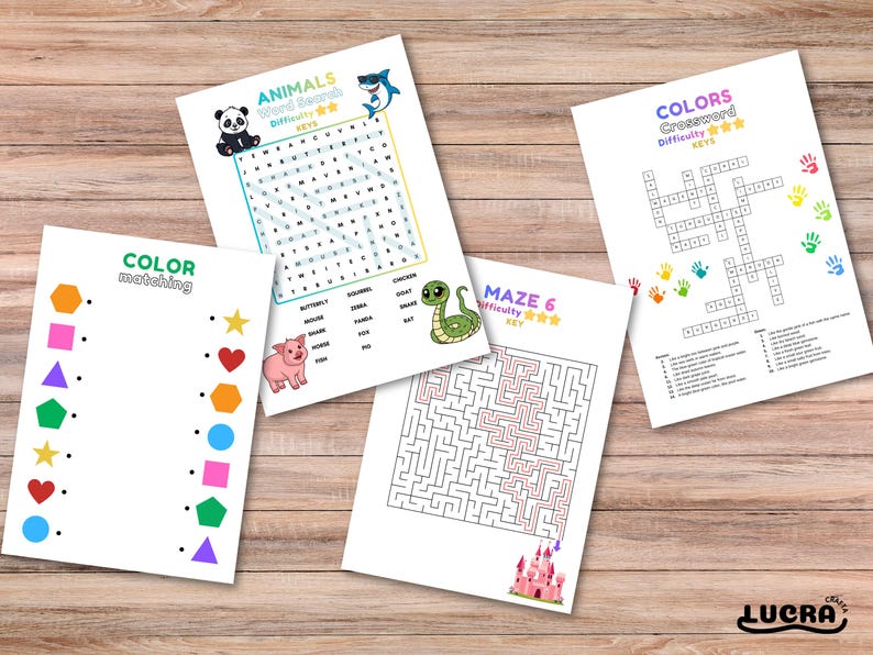 Kids Activity Pack | Printable Games, Mazes, Word Search (PDF) - Etsy