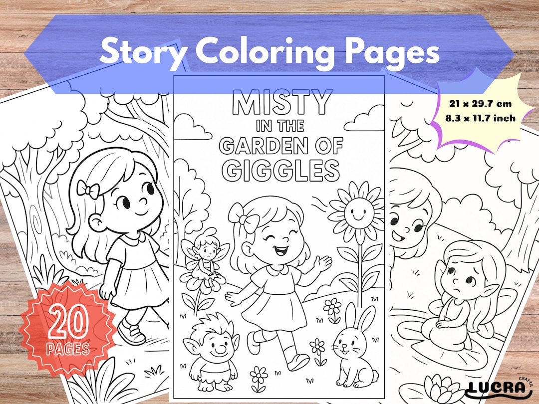 Story Coloring Book, Kids Coloring Pages, Creative Reading Activity ...