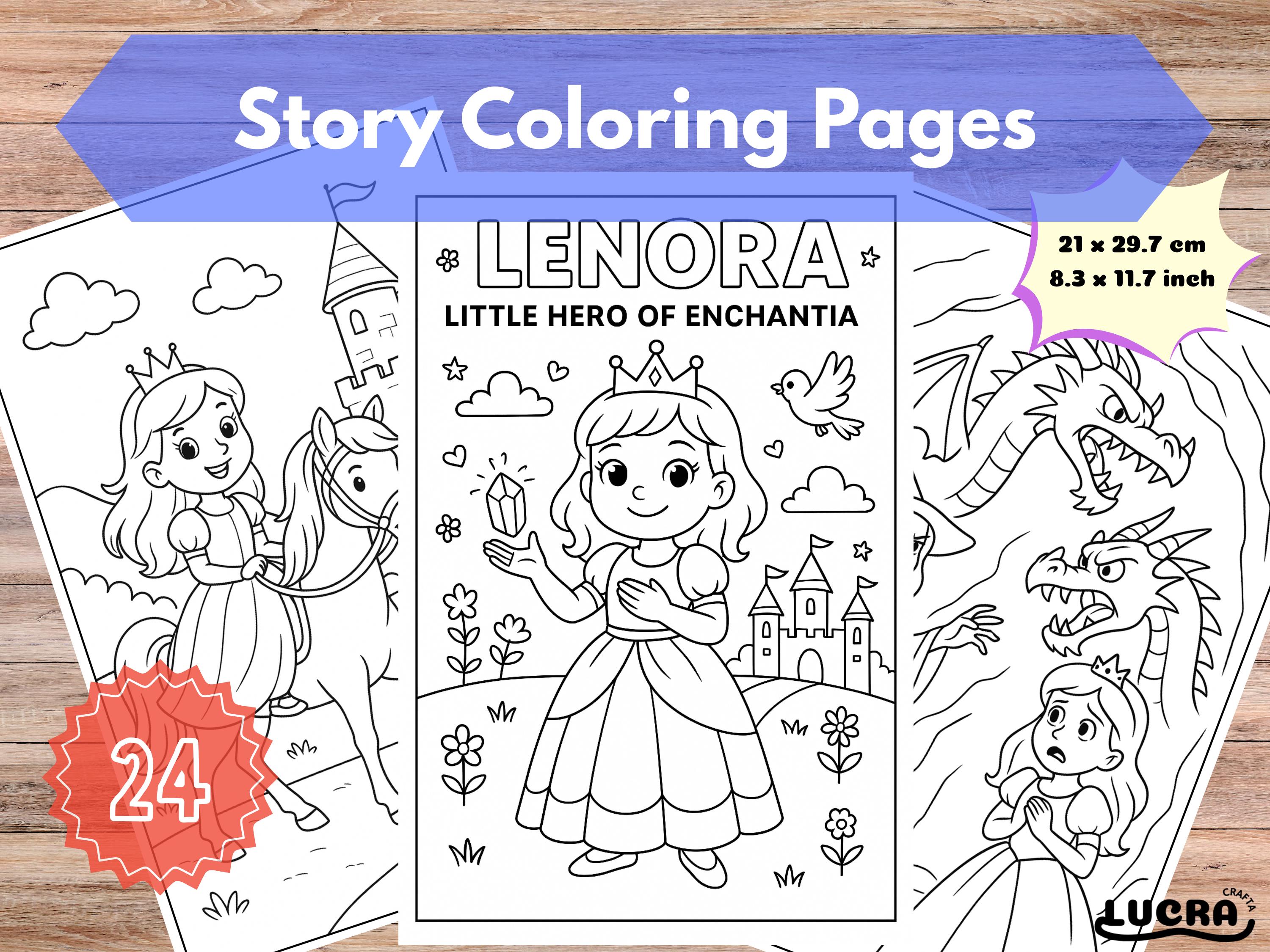Coloring Book, Kids Coloring Pages With Short Story, Creative Reading ...