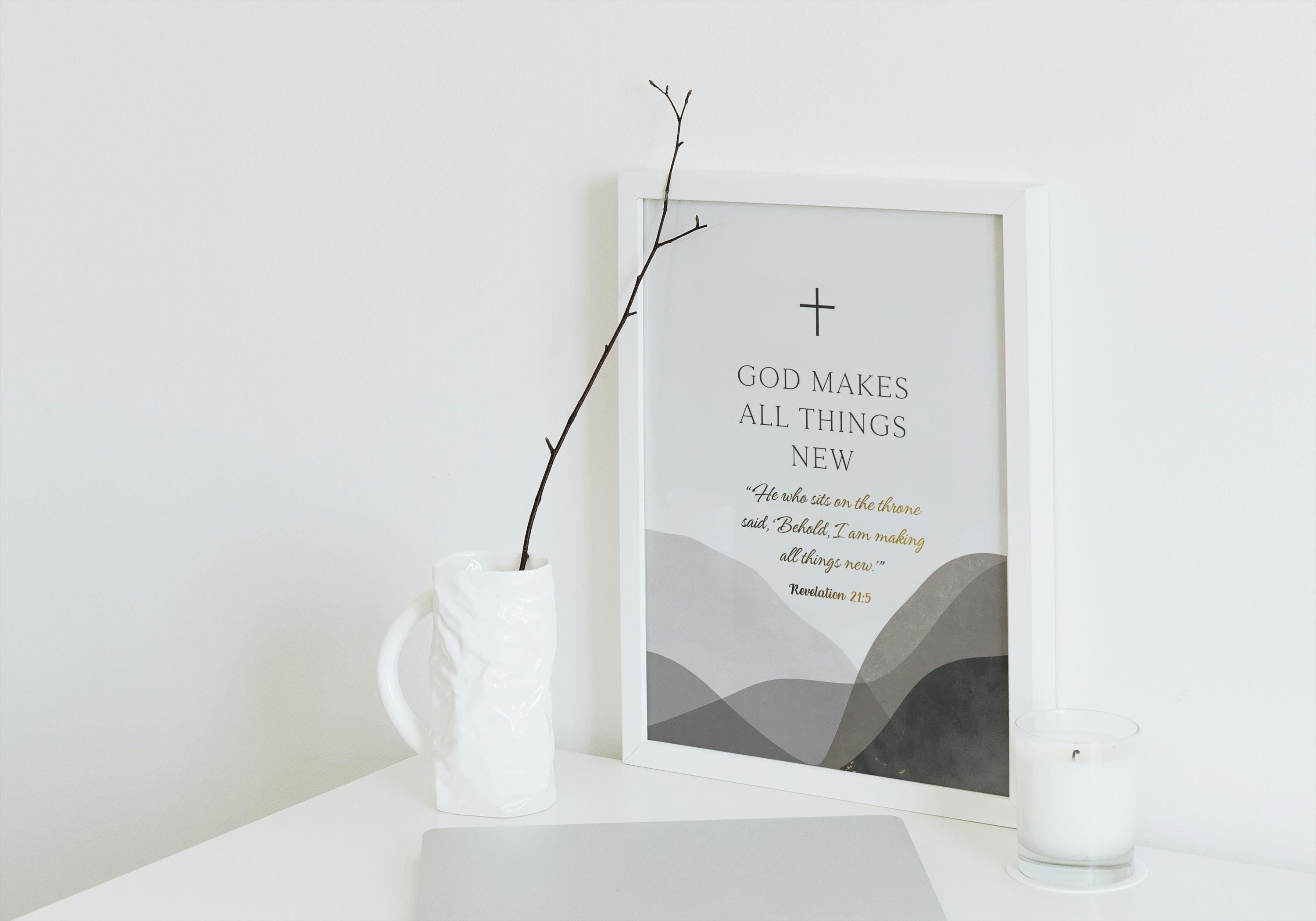 God Makes All Things New Wall Art | New Year Christian Printable ...