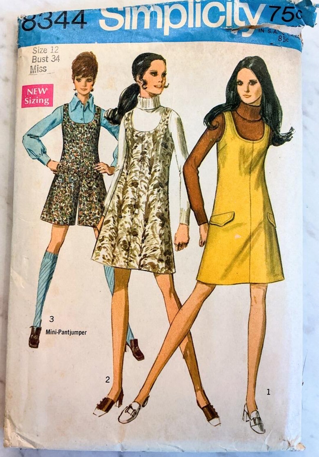 Jumper Dress Simplicity Sewing Pattern 8344, Cut/complete/used 1969 ...