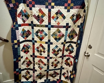 Handmade Floral Patchwork Quilt: Cotton Throw Quilt (47x47) - Etsy