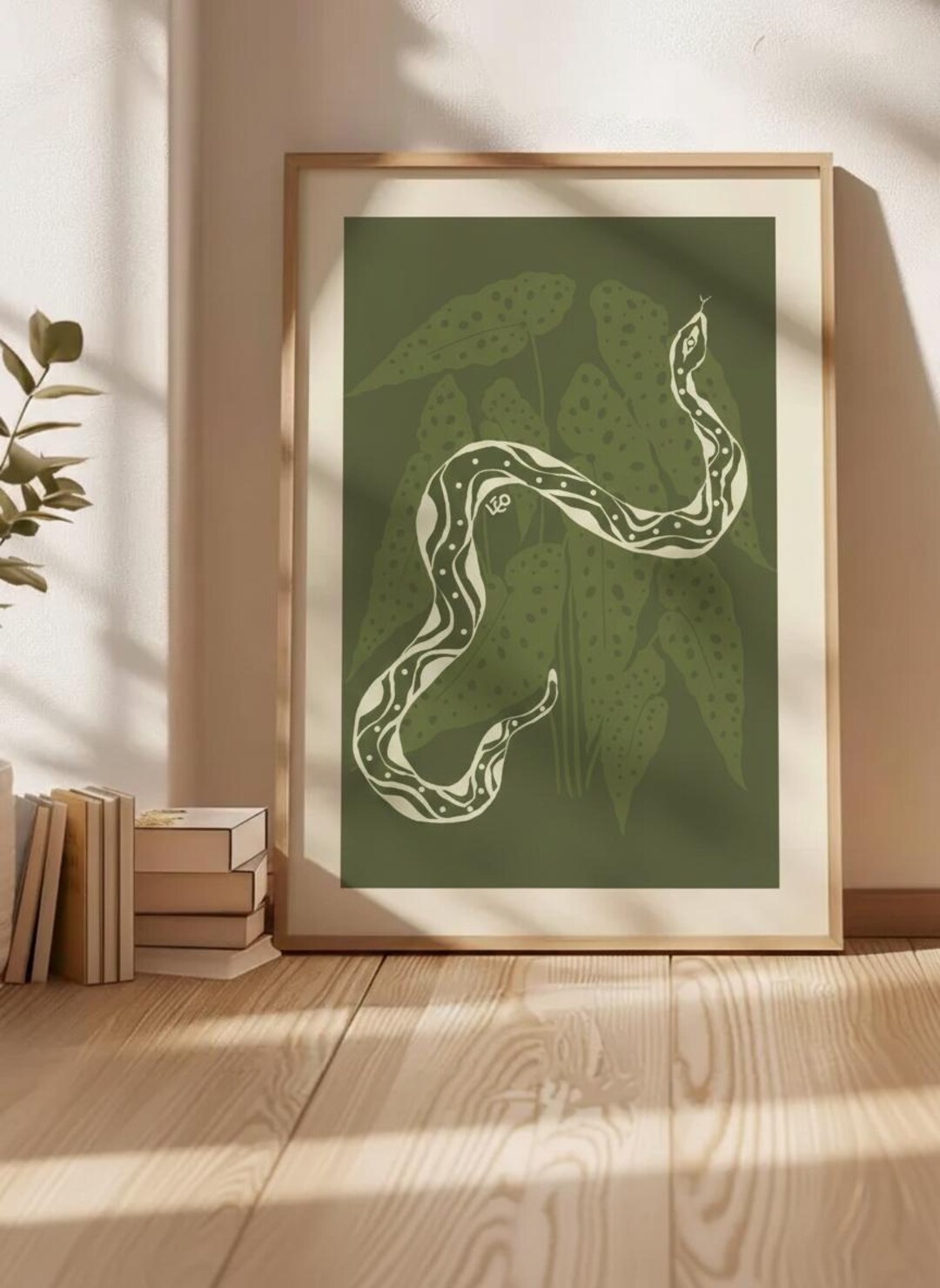 Art Inspired by the Amazon, a Colorful Serpent Amidst Lush Foliage ...