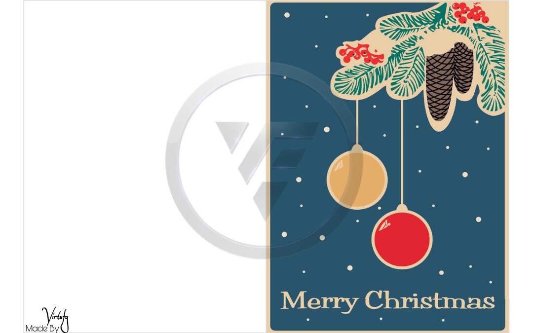 Instant Printable Festive Cards, Digital Christmas Cards, Blank Holiday ...