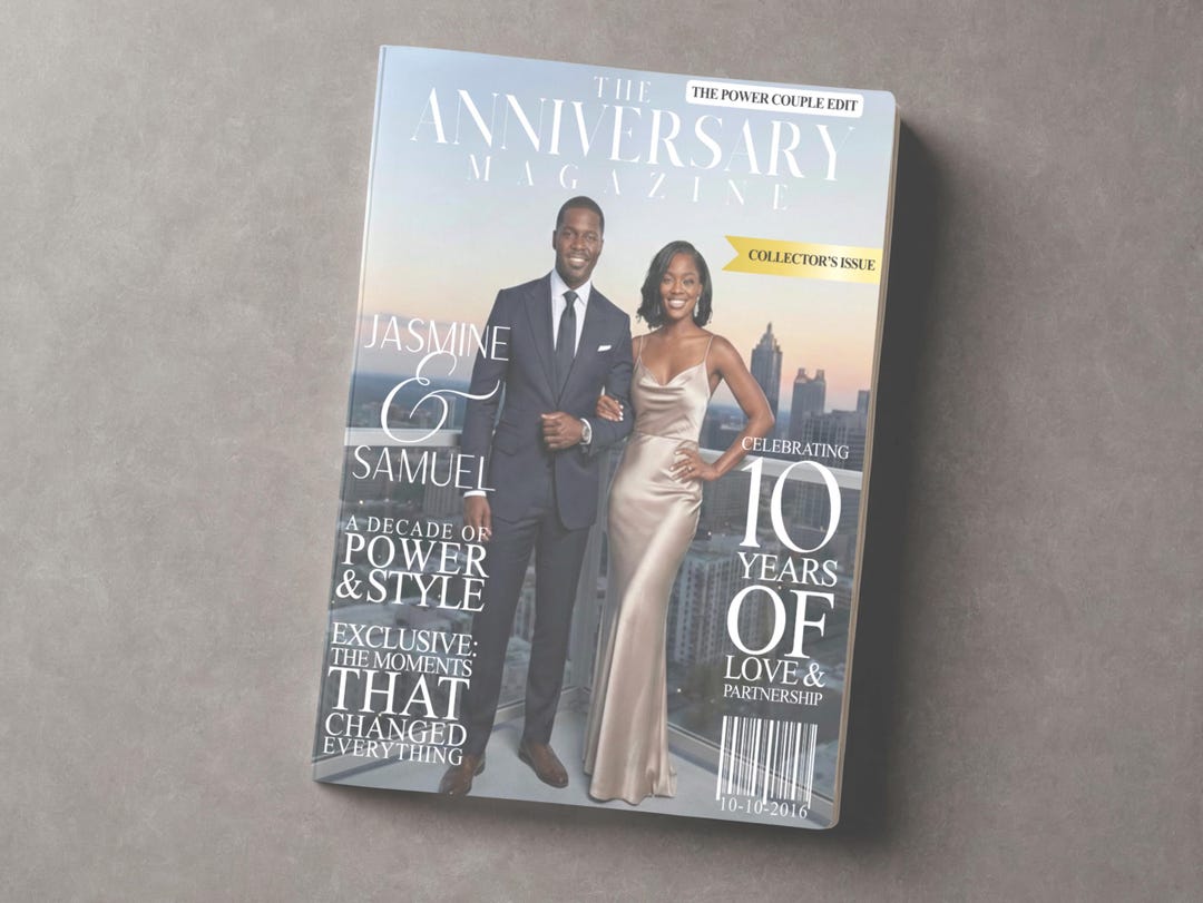Custom Luxe Anniversary Magazine Cover Keepsake (power Couple Edit ...