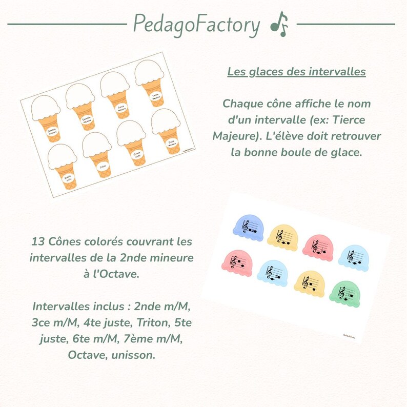Printable Musical Game: the Ice Creams of the Intervals – Music Theory ...