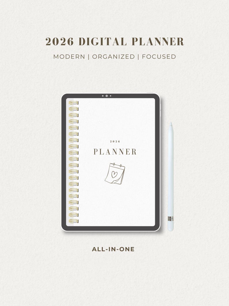 2026 iPad Digital Planner | Daily, Weekly, Monthly (hyperlinked PDF ...