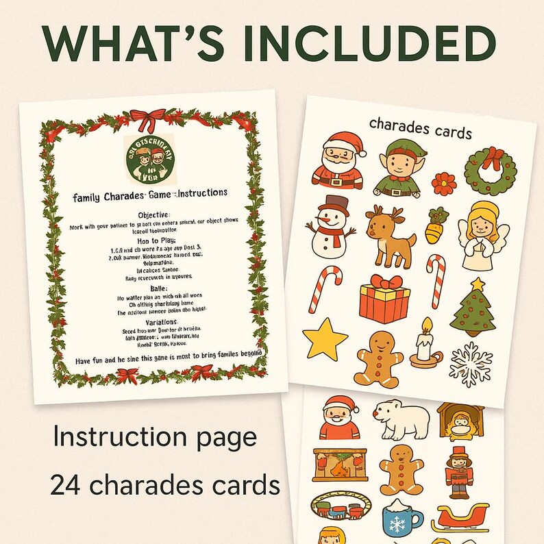 Family Style Christmas Charades Game - Etsy