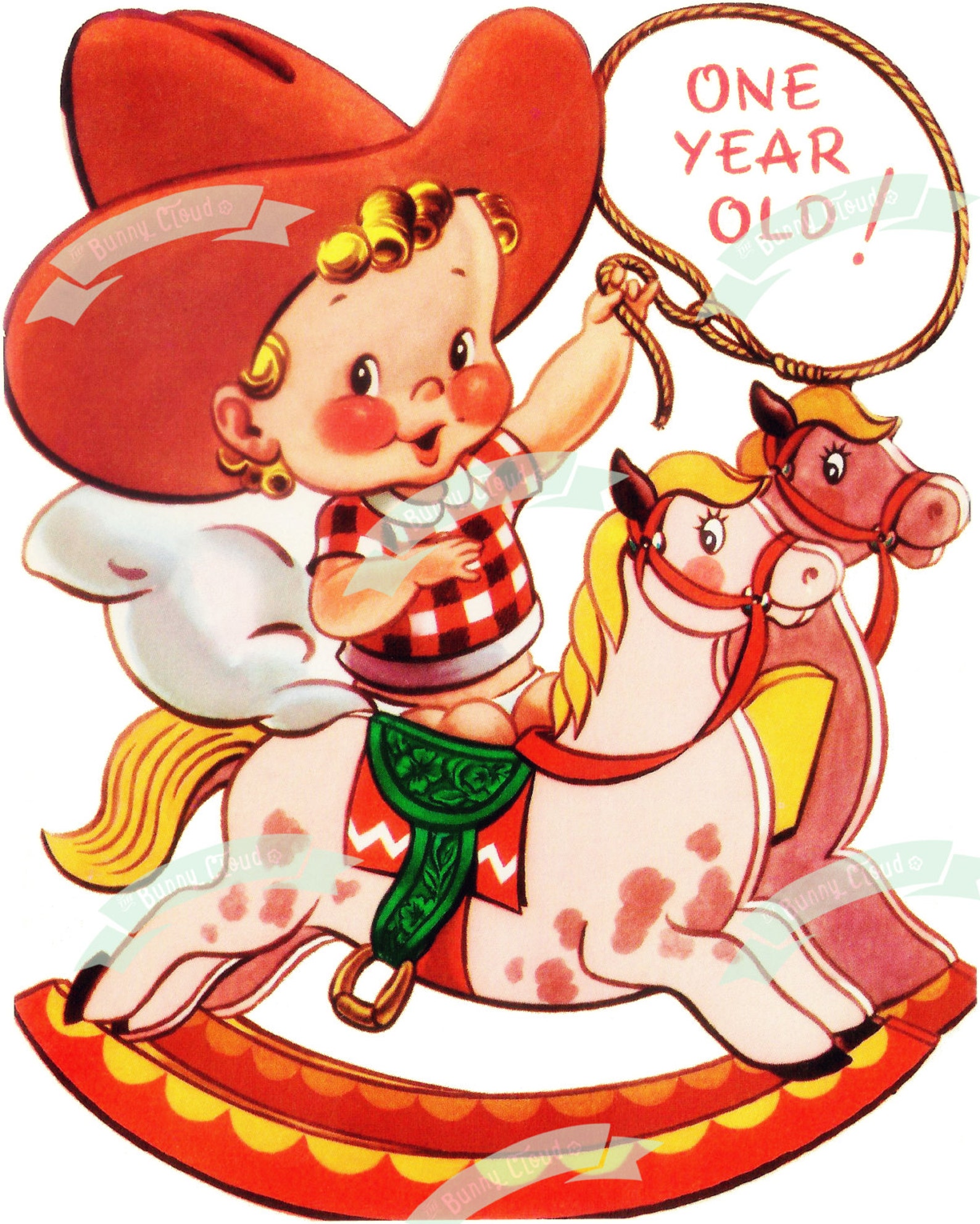 Vintage Digital Download Little Cowboy Vintage Greeting - Etsy