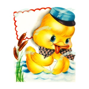 Vintage Digital Download, Easter Duckling, Vintage Greeting Card ...
