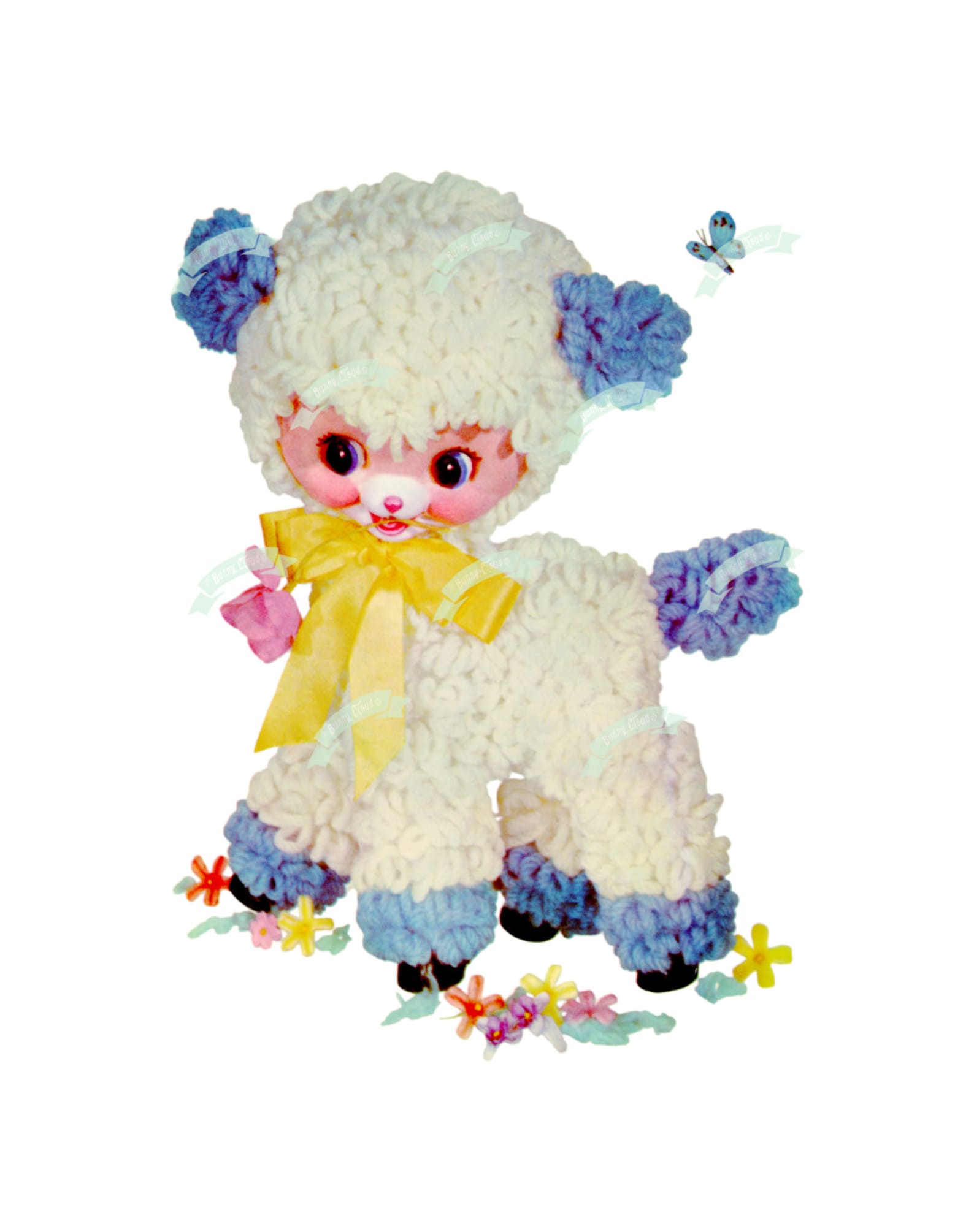 Vintage Digital Download, Lambie, Vintage Greeting Card, Printable ...