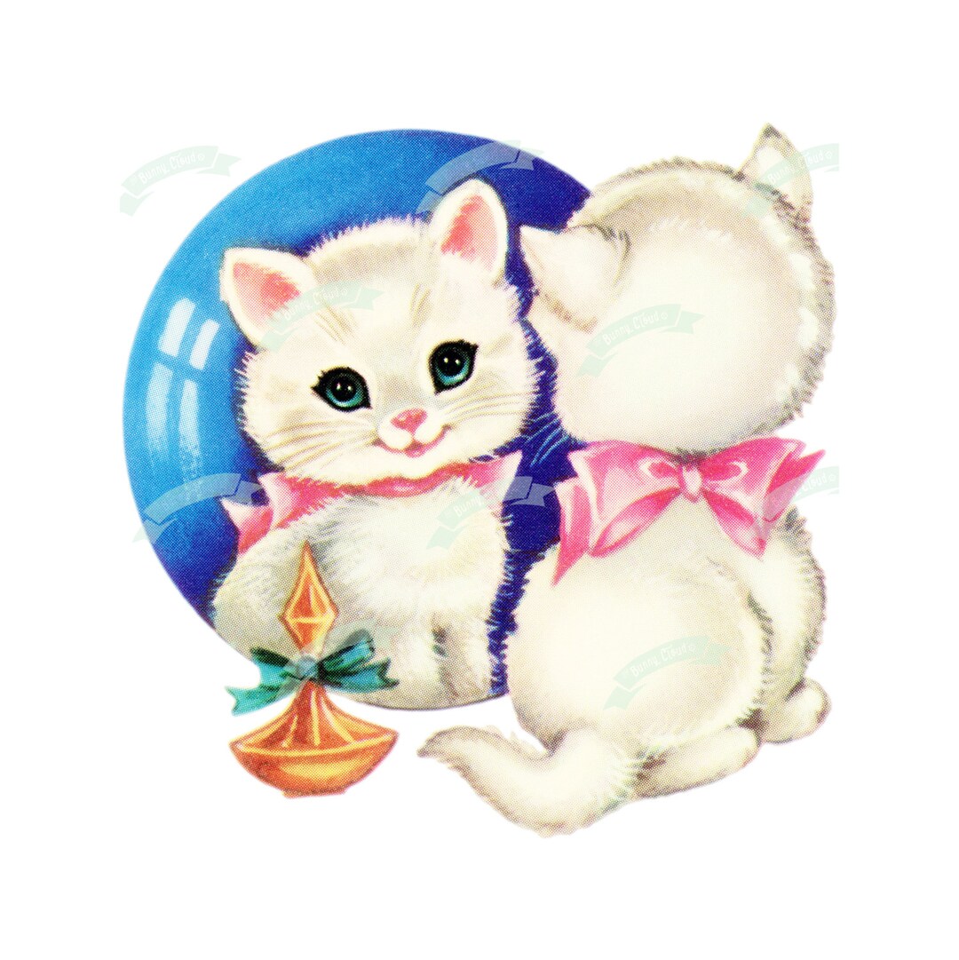 Vintage Digital Download, Kitty, Vintage Greeting Card, Printable ...