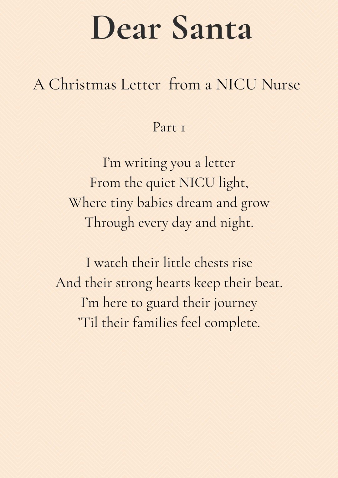 4-page Dear Santa NICU Nurse Letter| Nurse to Santa | Christmas NICU ...