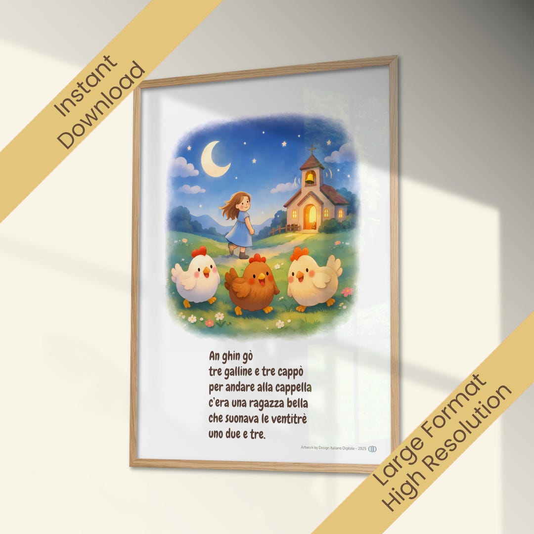 An Ghin Gò, a Nursery Rhyme – Illustrated Poster | Digital Print for ...