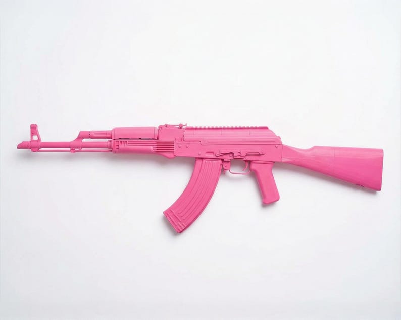 Pink AK47 Prop – 36.5” Decorative Rifle | Pink Weapon Art | Cosplay ...