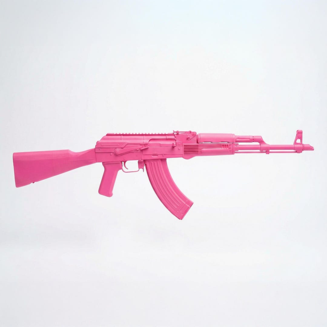 Pink AK47 Prop – 36.5” Decorative Rifle | Pink Weapon Art | Cosplay ...