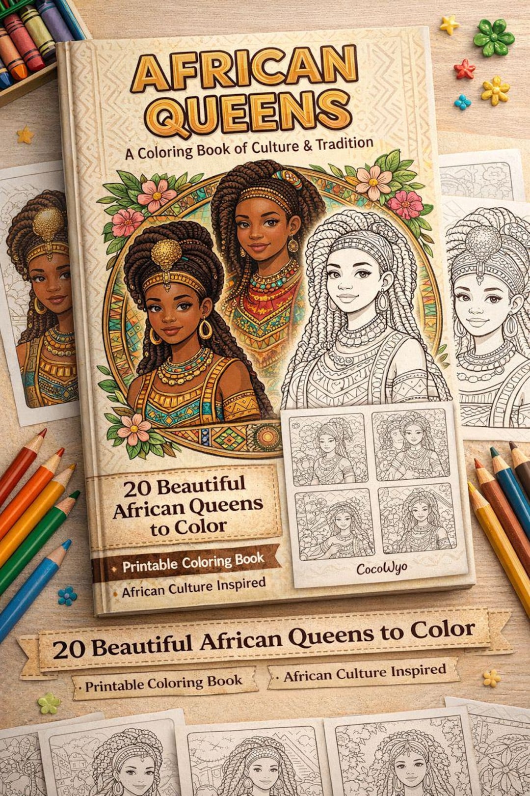 African Queens Coloring Book Printable | African Culture Coloring Pages ...