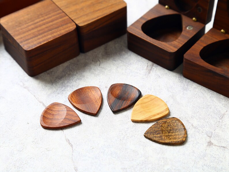 Personalized Walnut Wood Guitar Pick Box: Engraved Musician Gift - Etsy