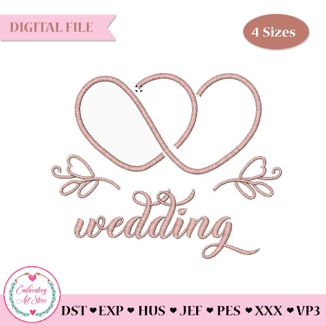 Wedding Embroidery Design: Hand Write Design, 4 Sizes (instant Download ...