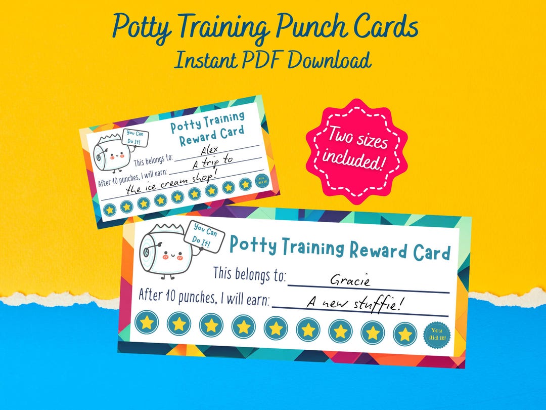 Potty Training Punch Card Printable • Reward Chart for Toddlers ...