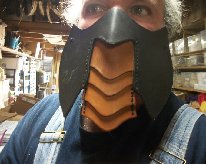 Real Leather Mid Evil Battle Face Mask Hand Made - Etsy