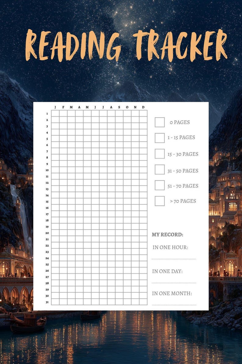 Fantasy Reading Tracker Printable - Etsy