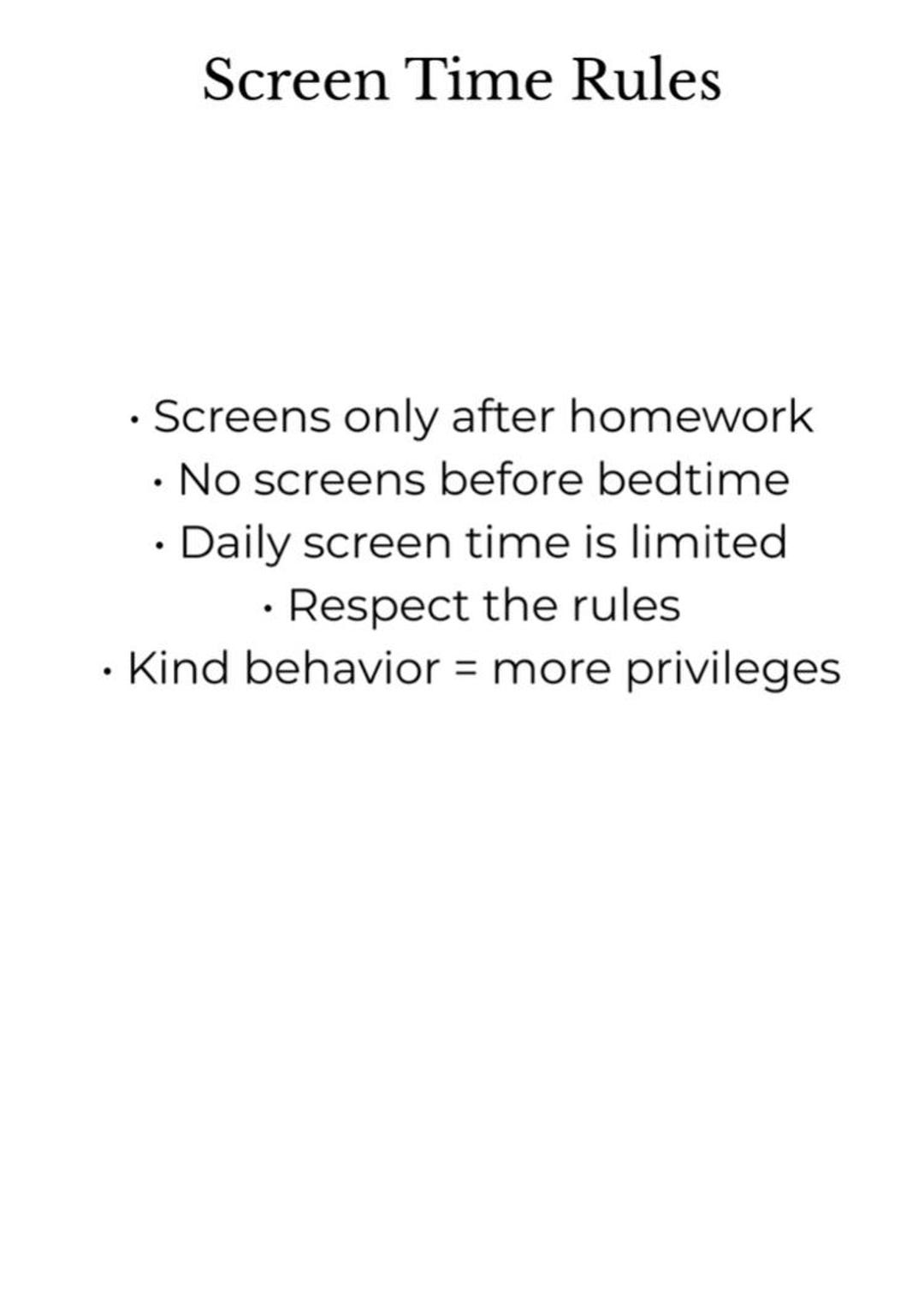 Screen Time Rules Poster for Kids | Printable Screen Time Rules ...