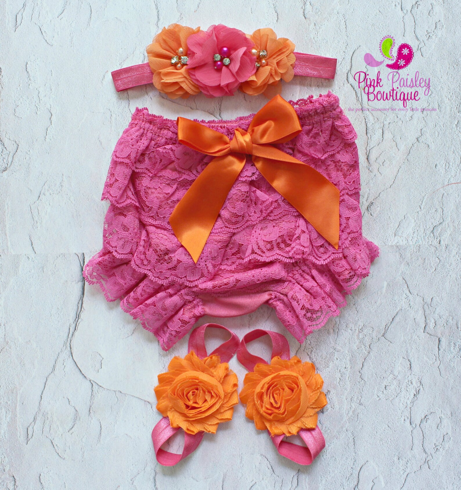 Ruffle Diaper Cover Baby Lace Bloomer Set Newborn Headband - Etsy