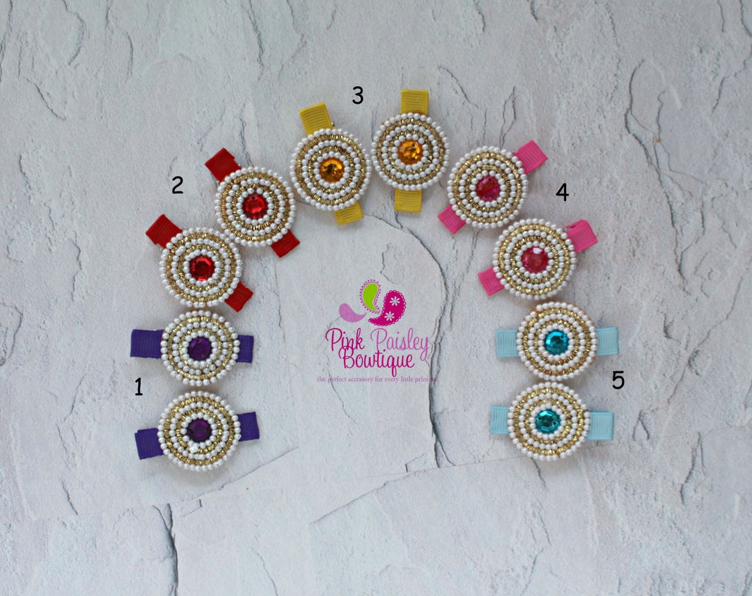 Indian Hair Clips - Pick Any 2 Baby Clips - Baby Bows - Baby Hair Bows ...