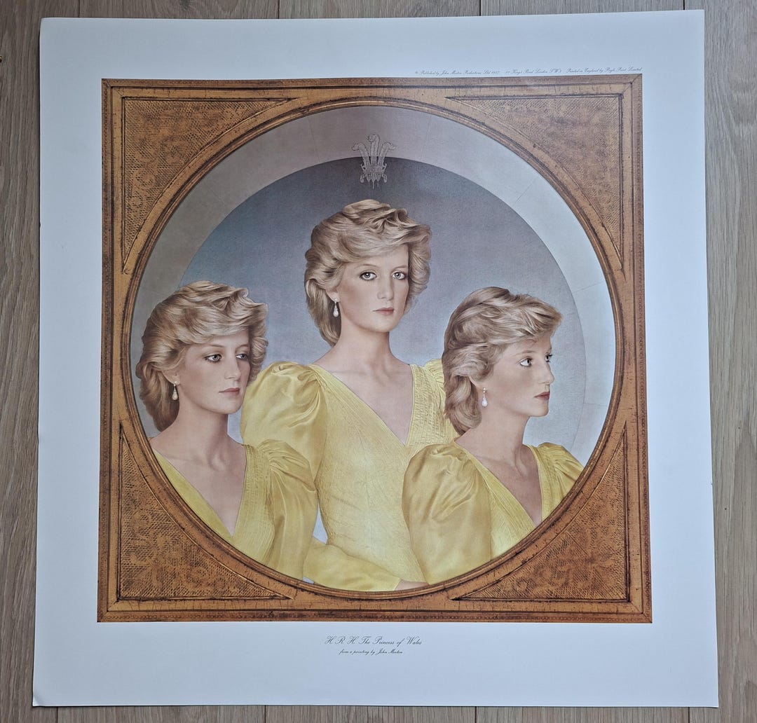 Princess Diana Poster 1987 John Merton Vintage Lady Diana Rare - Etsy