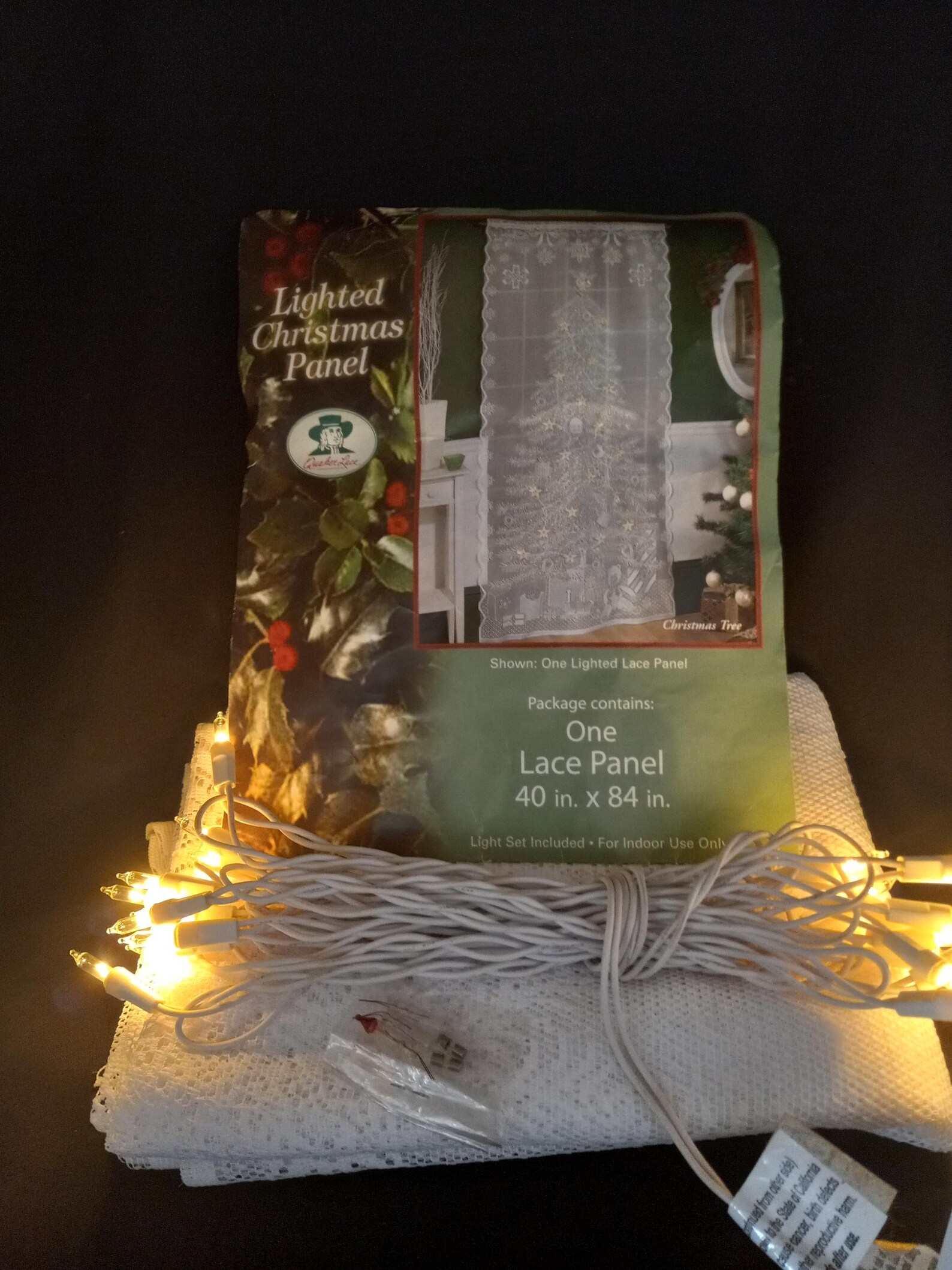 Quaker Lace White Christmas Lighted Tree Panel 40 by 84 USA - Etsy