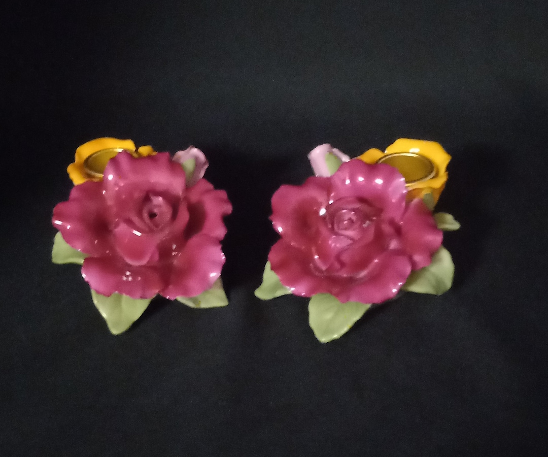 Old Country Rose Candle Holders Royal Albert Vintage 1962 - Etsy