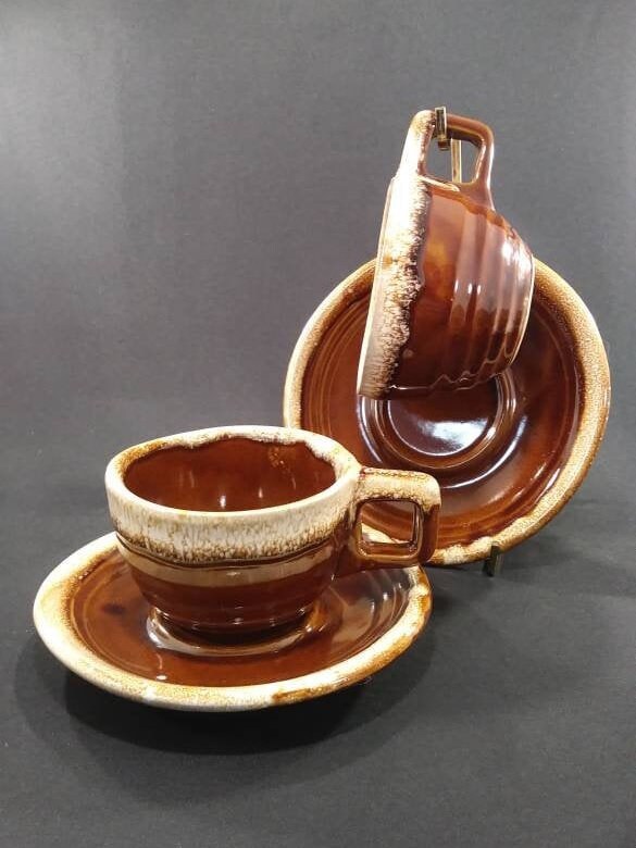 Drip Ware Pottery Drip Glazed Set Cottagecore Farm House Maple Leaf USA ...