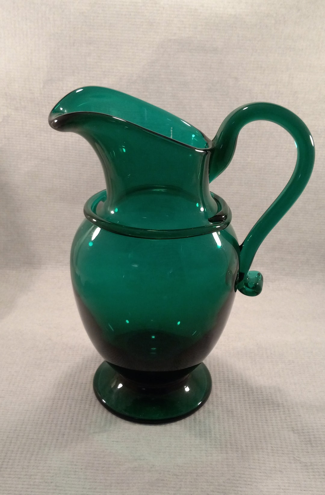 Emerald Green Pitcher Erickson Glass Hand Blown Art Glass Saratoga MMA ...