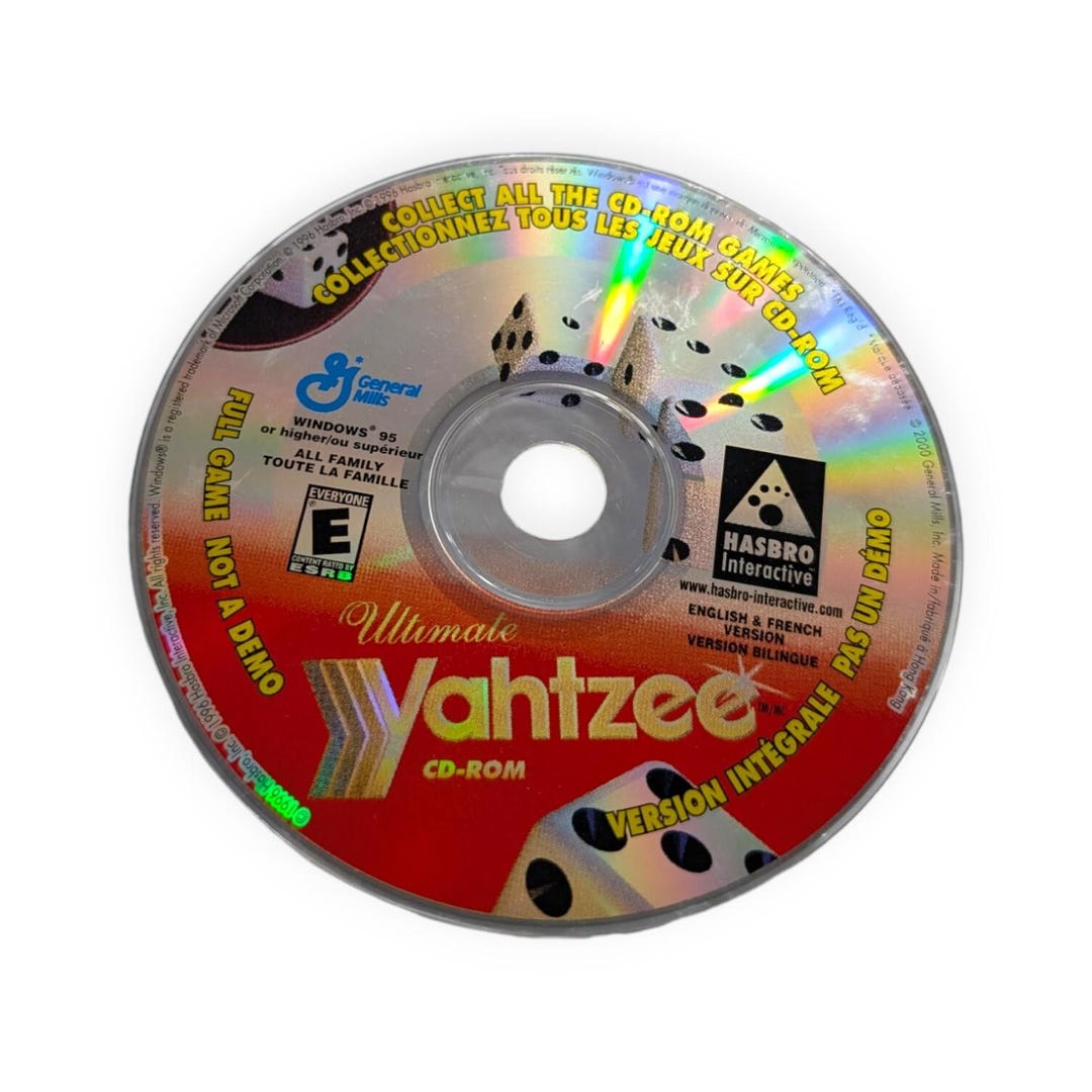 Ultimate Yahtzee General Mills PC CD-ROM (1996) Hasbro Disc - Good ...
