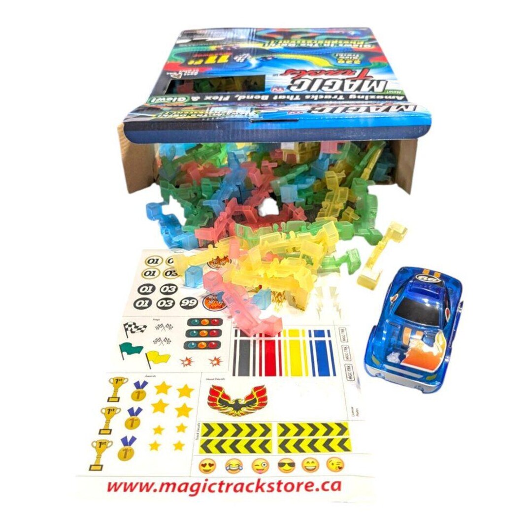 Magic Tracks 220pc LED Race Car Track 11ft Speedway - Light up Glow - Etsy
