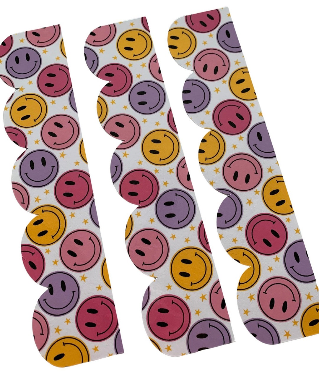 NEW Smiley Face Border white Background Printed and Cut for You - Etsy