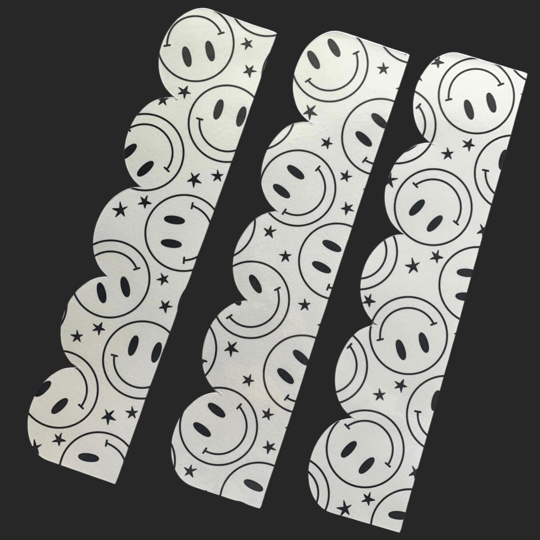 Smiley Face With Stars white Background Border Printed and Cut for You ...