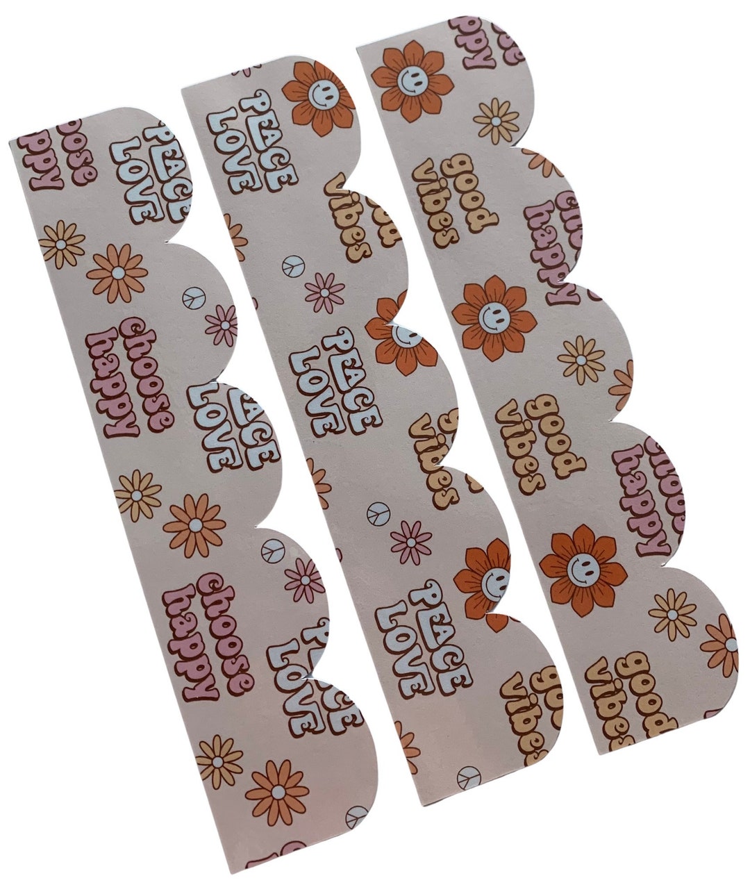 Light Pink Boho Smiley Face Border white Background - Etsy