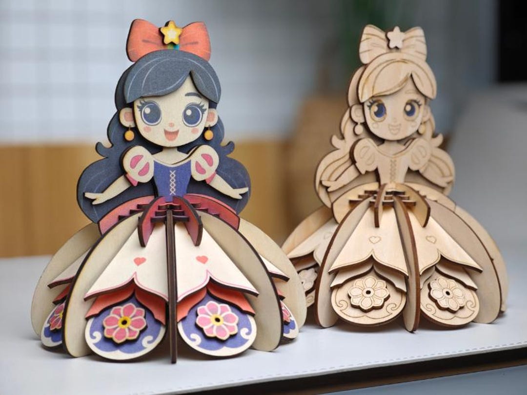 3D Star Princess Laser Cut File | Layered Wooden Doll, Nursery Decor ...