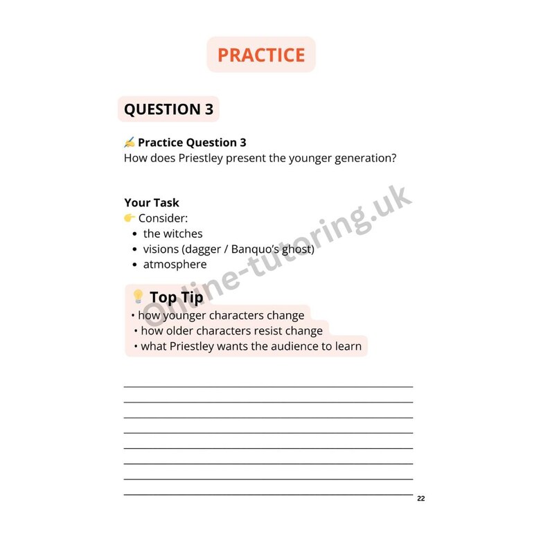 GCSE an Inspector Calls Essay Writing Workbook - Etsy Canada